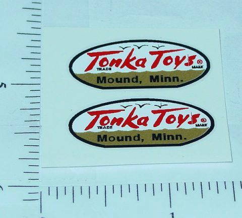 1958 to 1961 Tonka Oval Logo Stickers - Real Steel Toy Supplies